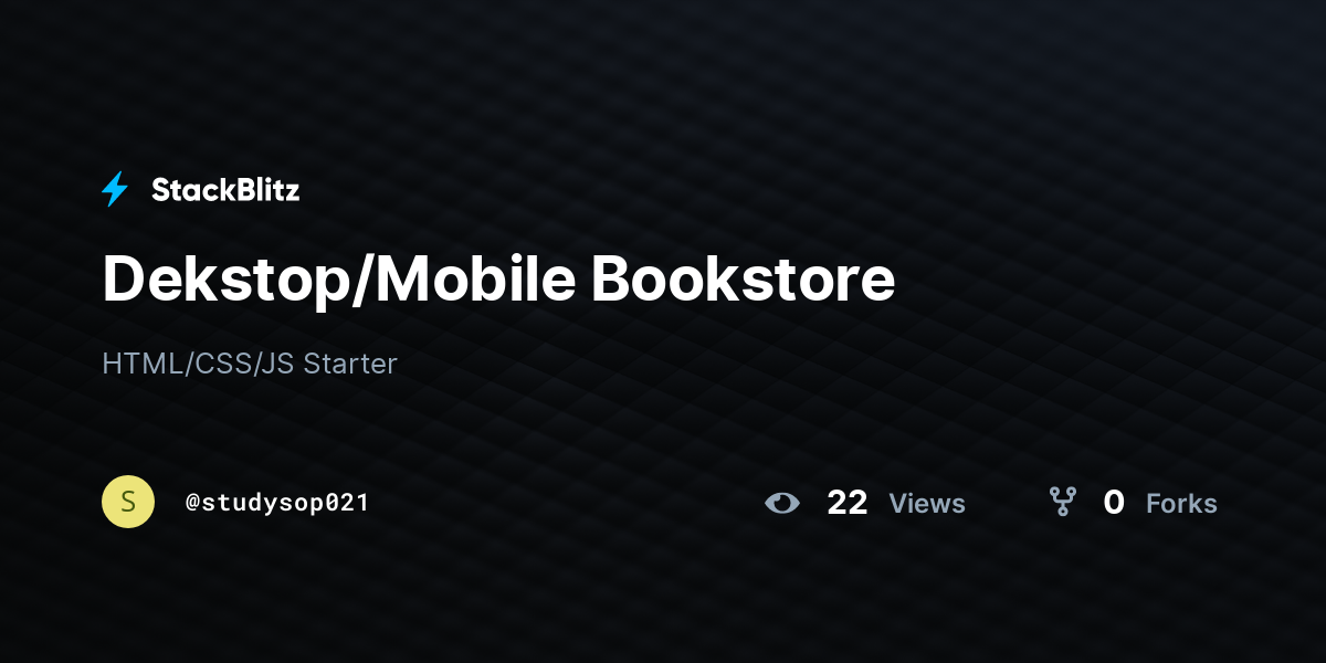 Dekstop/Mobile Bookstore - StackBlitz