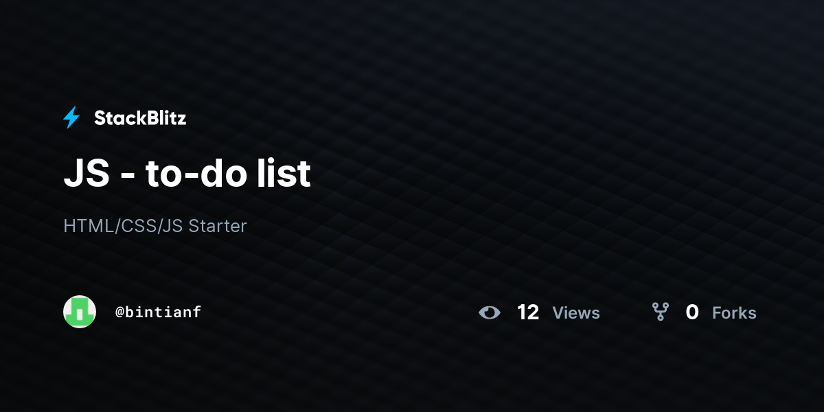JS - to-do list - StackBlitz
