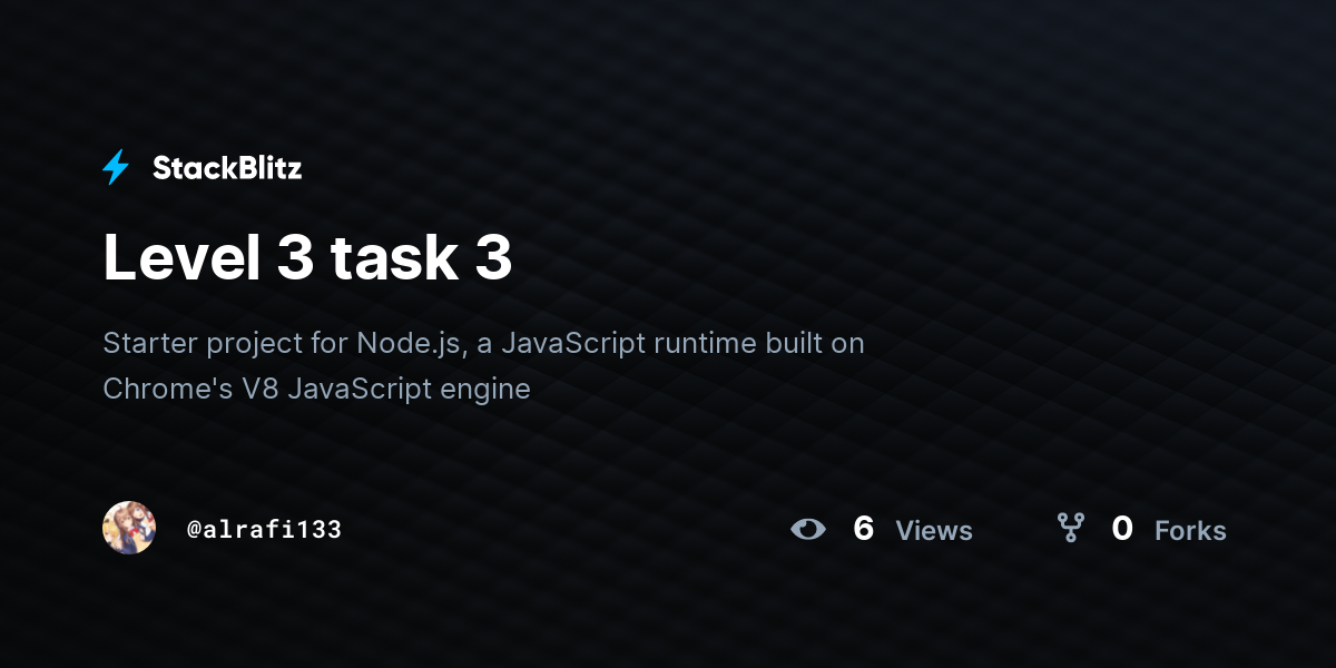 Level 3 task 3 - StackBlitz