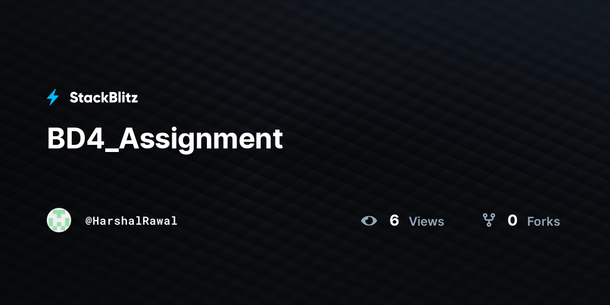 Bd4 Assignment Stackblitz