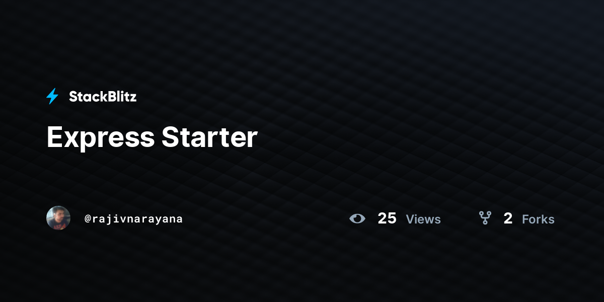 Express Starter - StackBlitz