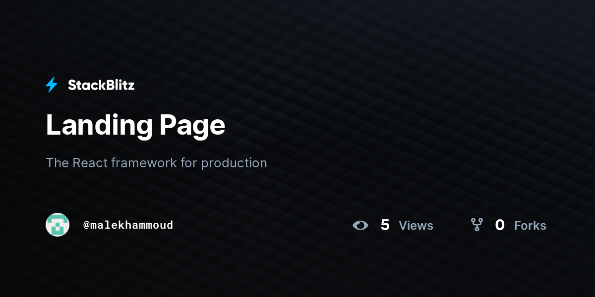 Landing Page - StackBlitz