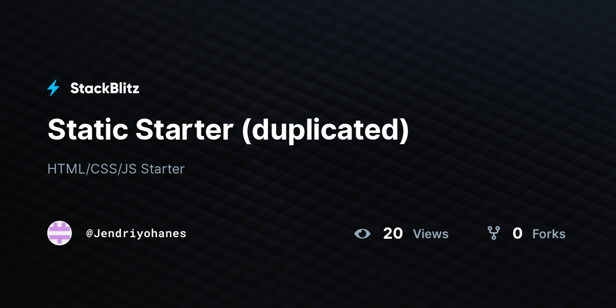 Static Starter (duplicated) - StackBlitz