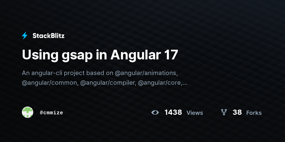 Using gsap in Angular 17 - StackBlitz
