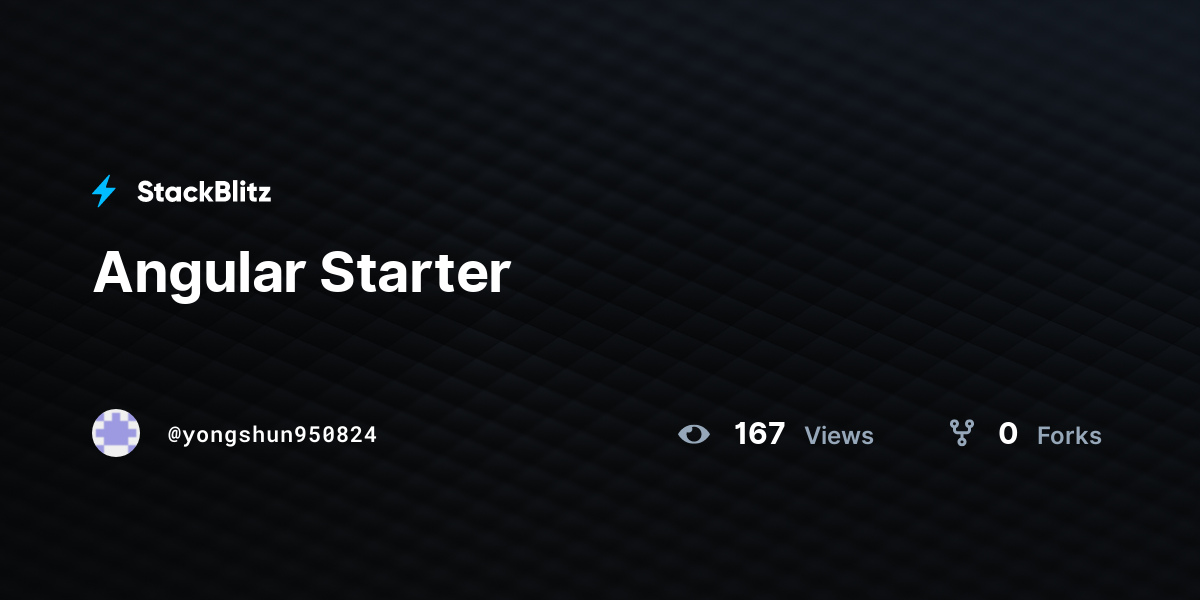 Angular Starter - StackBlitz