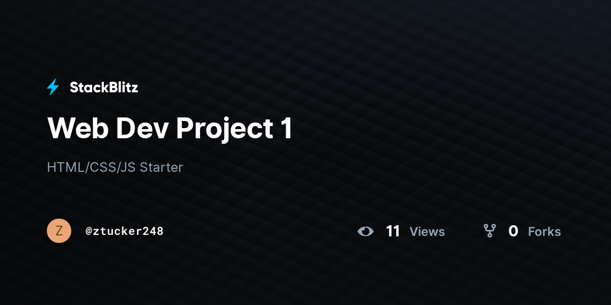 Web Dev Project 1 - StackBlitz