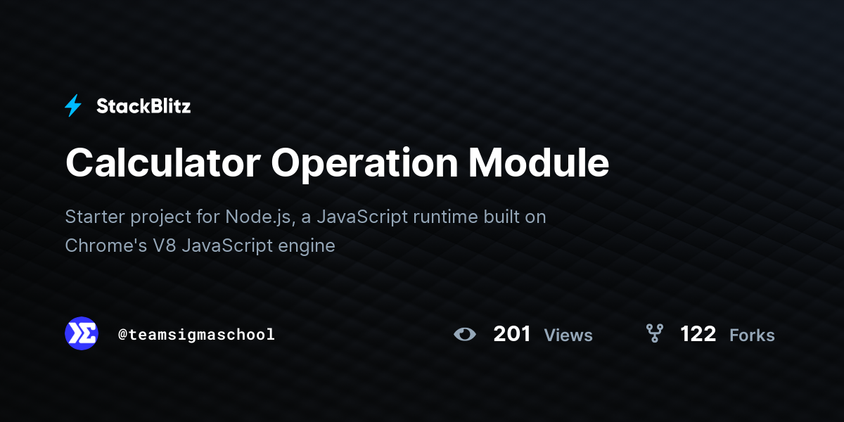 Calculator Operation Module - StackBlitz