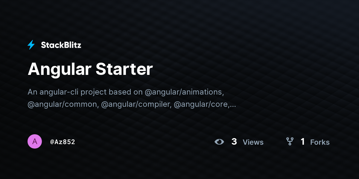Angular Starter - StackBlitz