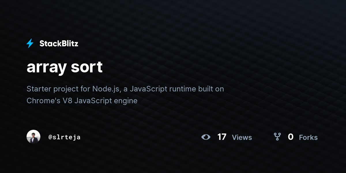 array sort - StackBlitz
