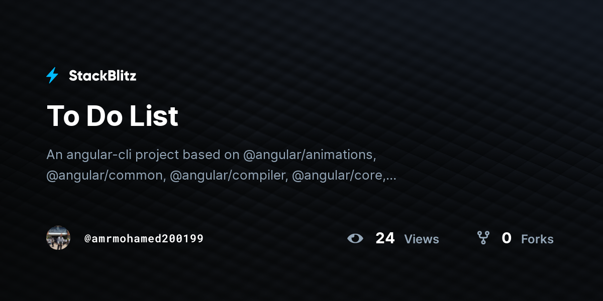 To Do List - StackBlitz