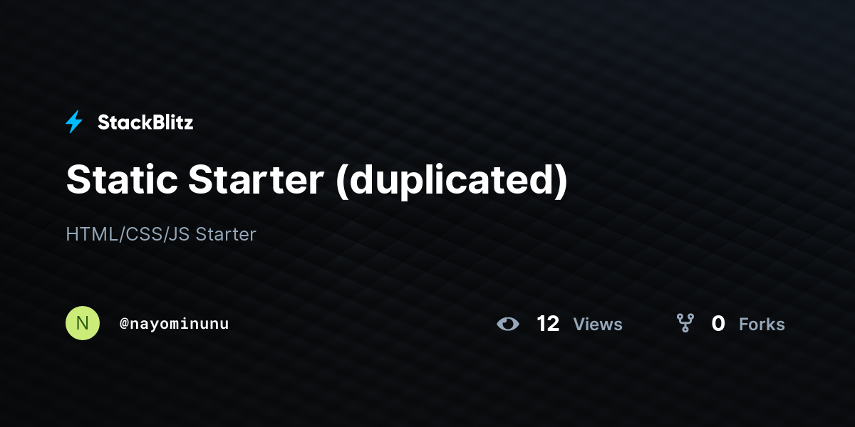 Static Starter (duplicated) - StackBlitz