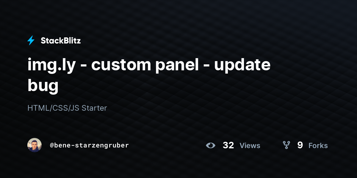 img.ly - custom panel - update bug - StackBlitz