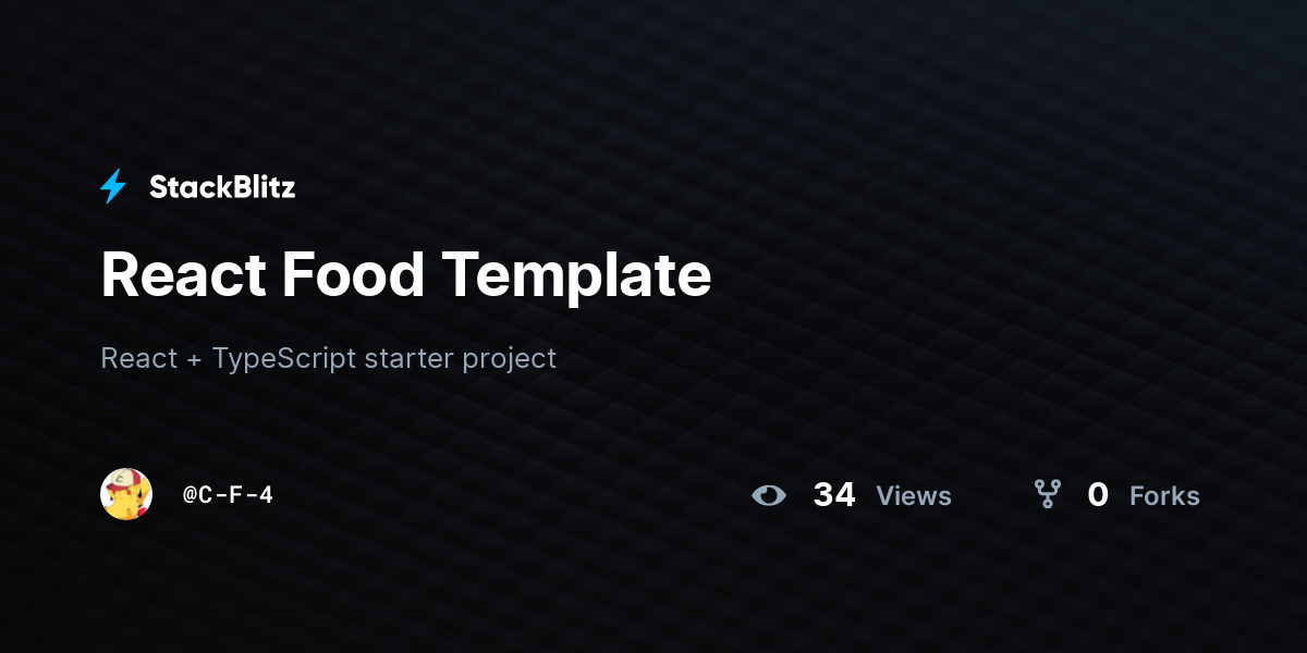 React Food Template - StackBlitz