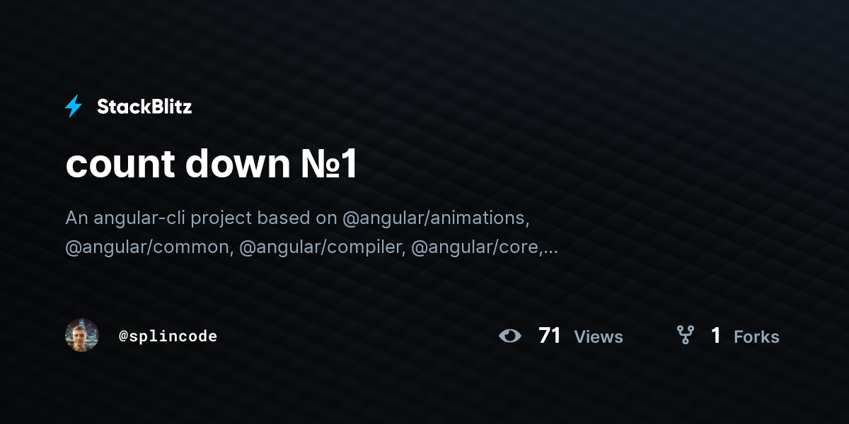 count down №1 - StackBlitz