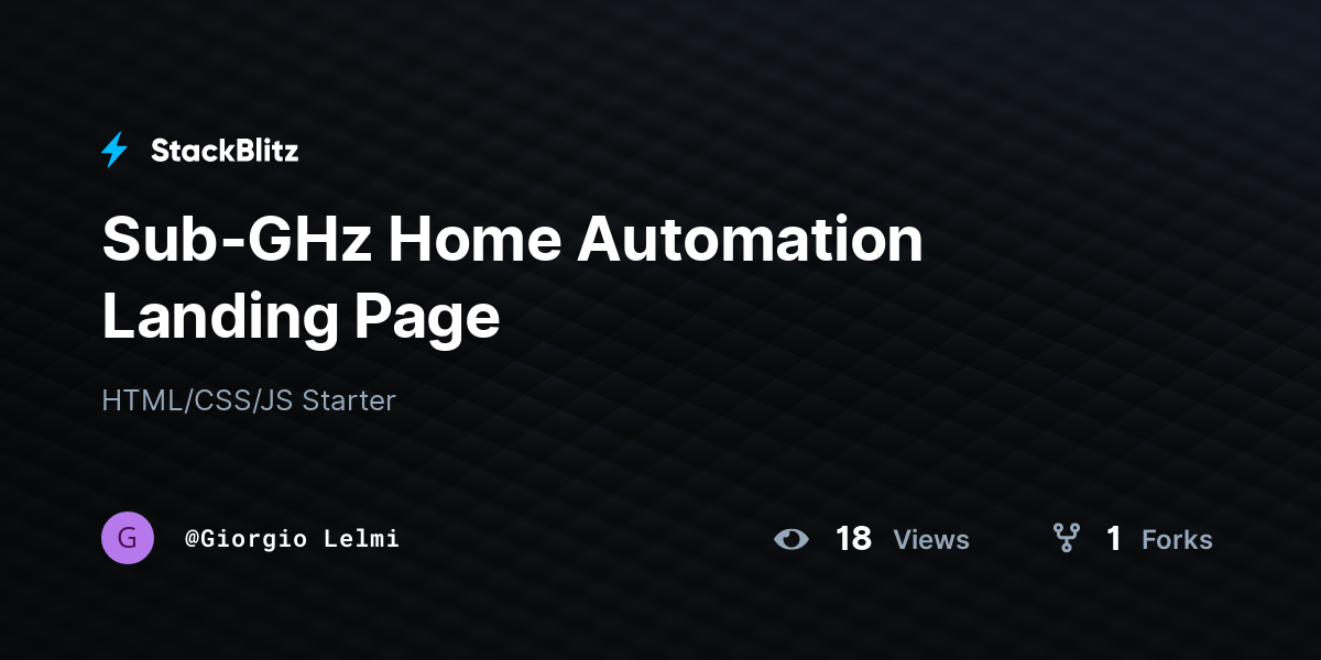 Sub-GHz Home Automation Landing Page - StackBlitz