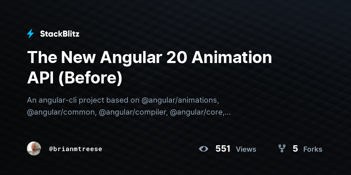 The New Angular 20 Animation API (Before) - StackBlitz