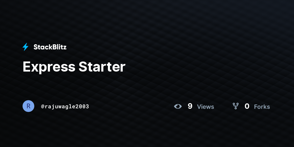 Express Starter - StackBlitz