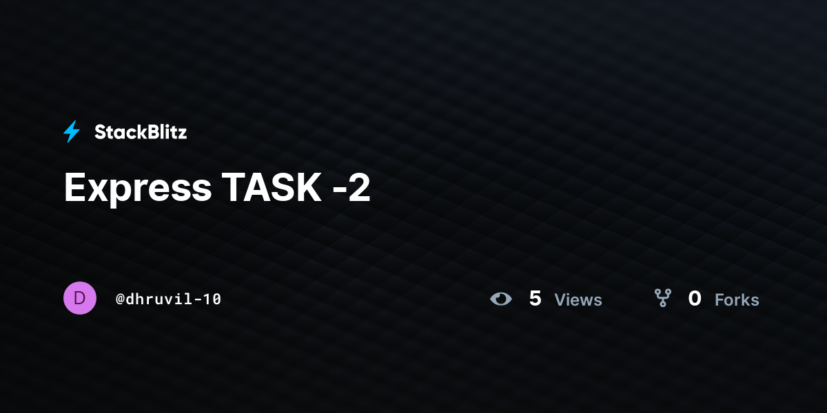 Express TASK -2 - StackBlitz