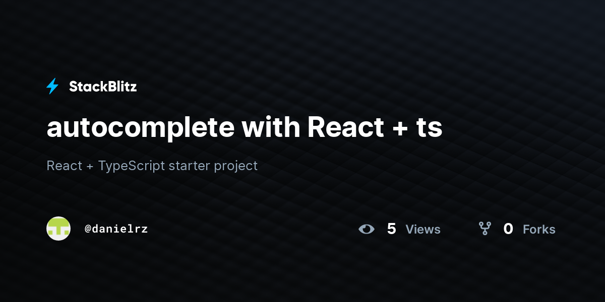 autocomplete with React + ts - StackBlitz