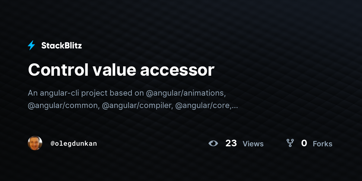 Control value accessor - StackBlitz