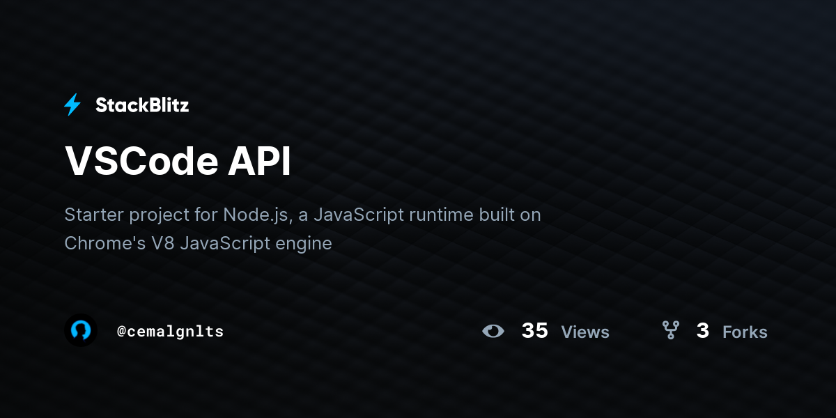 VSCode API - StackBlitz