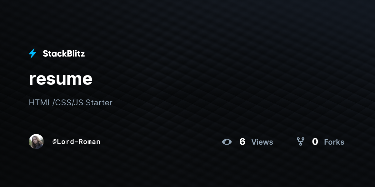 resume - StackBlitz