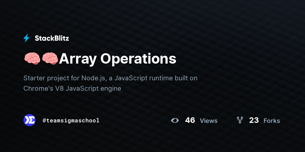 🧠🧠Array Operations - StackBlitz