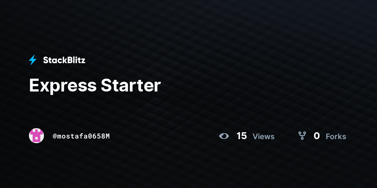 Express Starter - StackBlitz