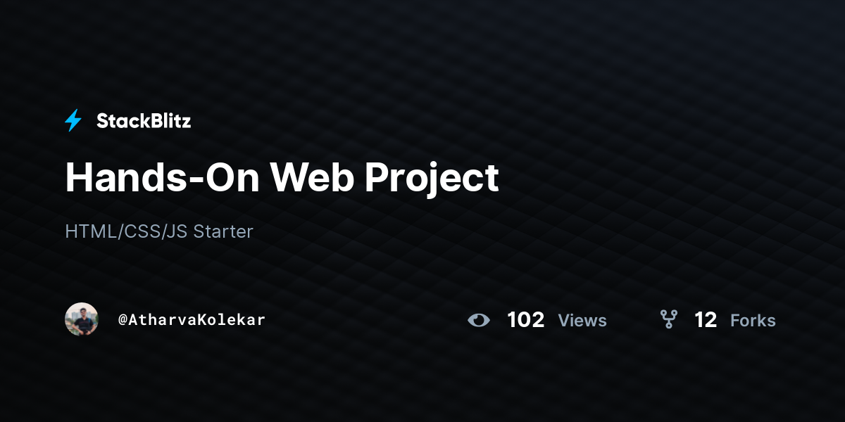 Hands-On Web Project - StackBlitz