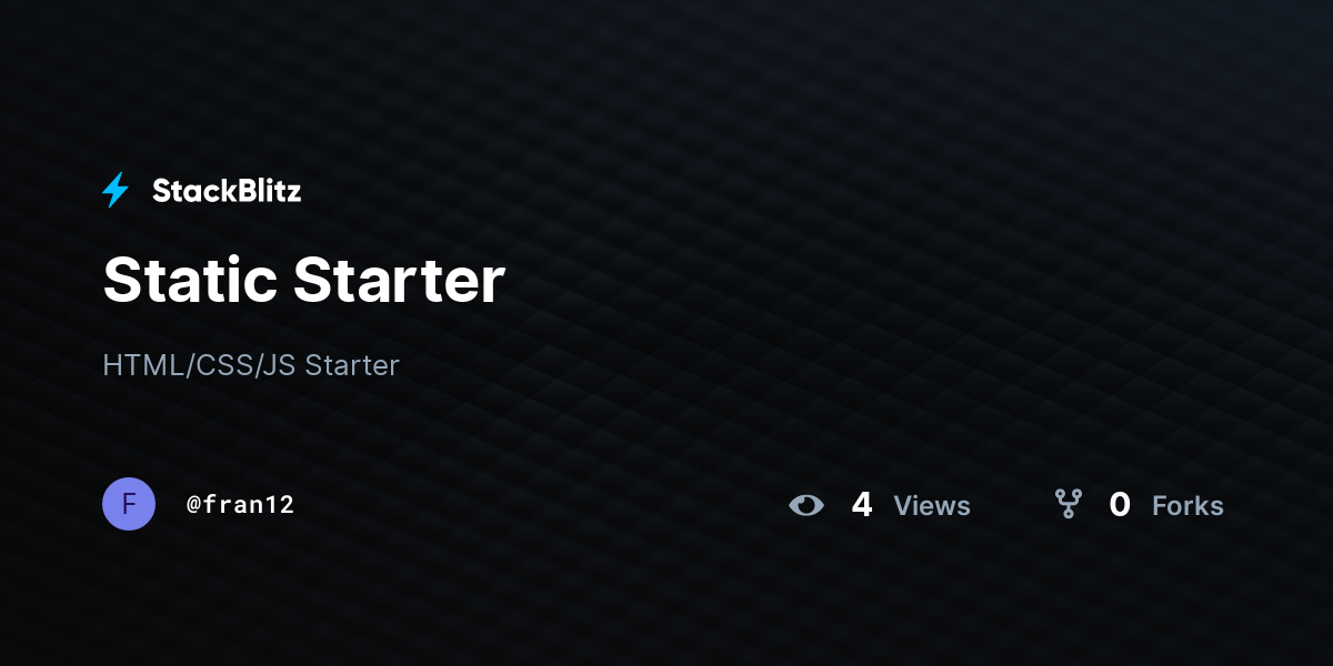 Static Starter Stackblitz