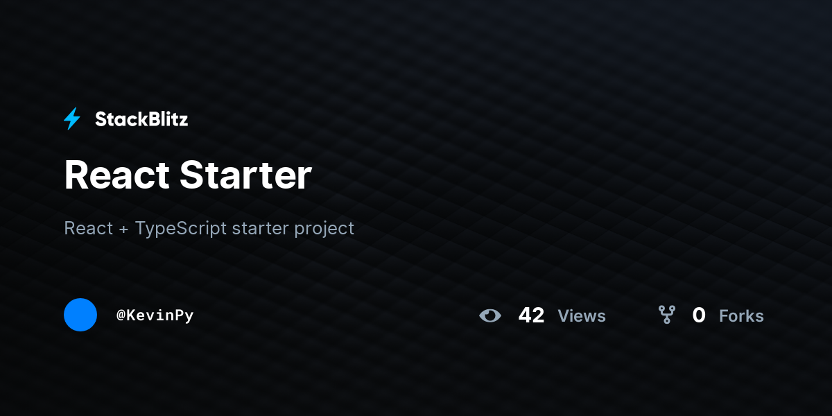 React Starter - StackBlitz