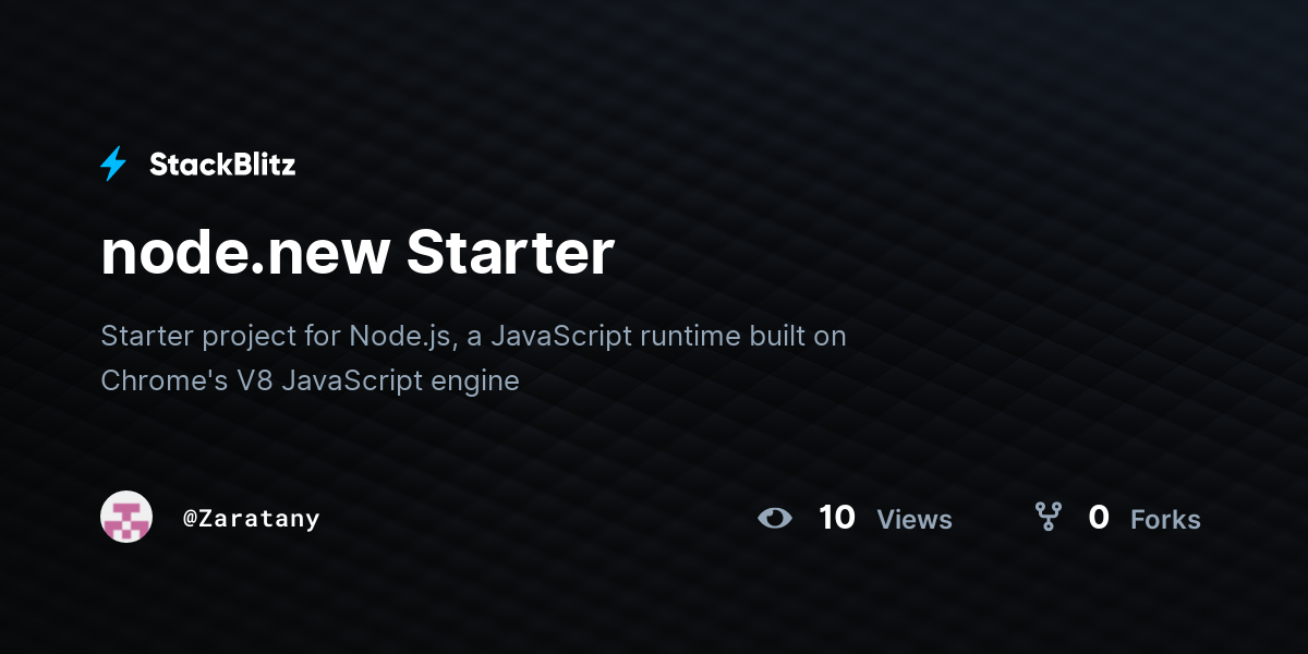 node.new Starter - StackBlitz