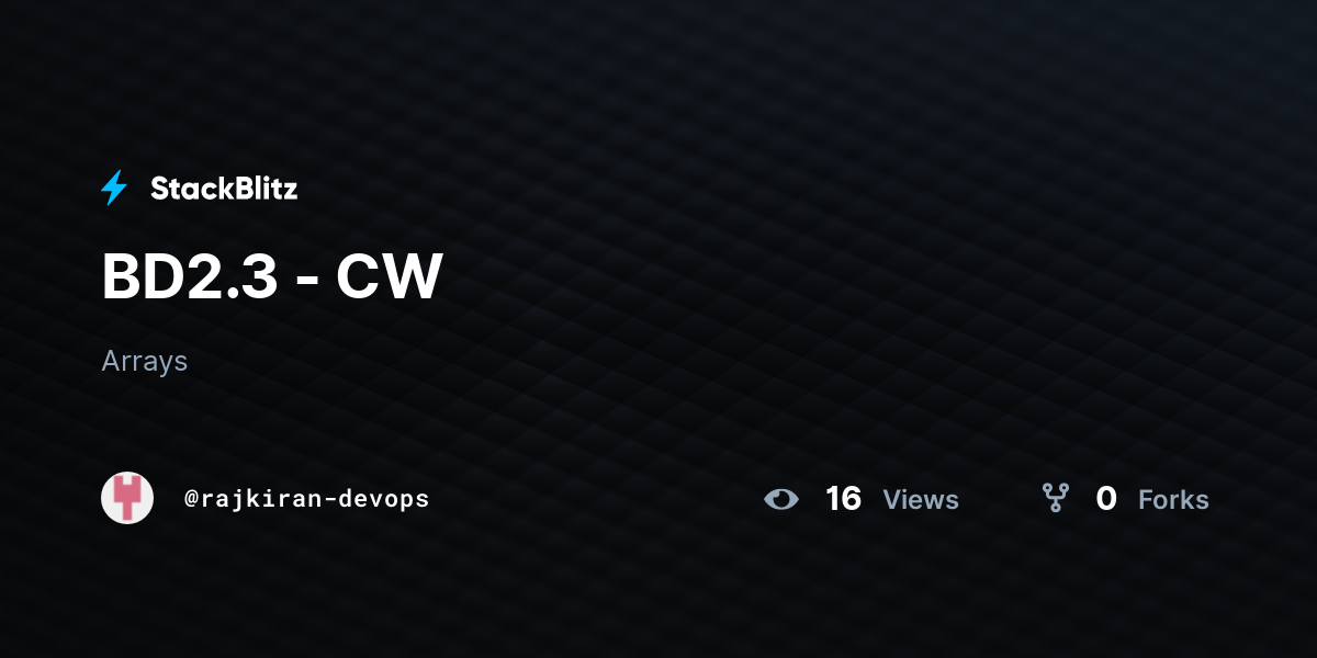 BD2.3 - CW - StackBlitz