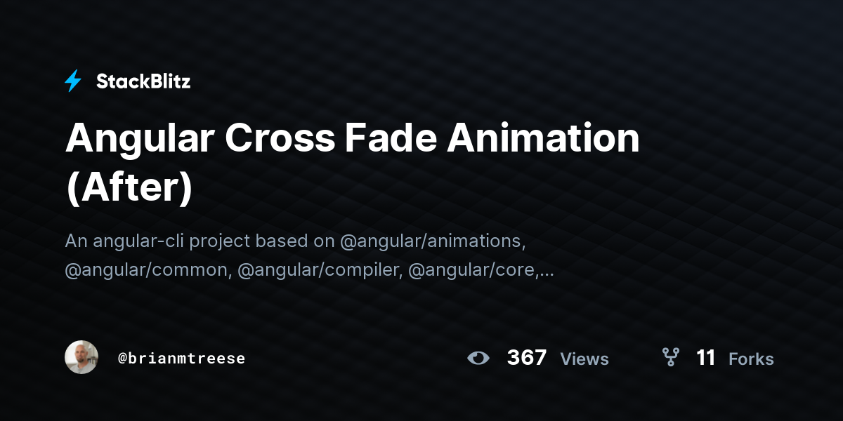 Angular Cross Fade Animation (After) - StackBlitz