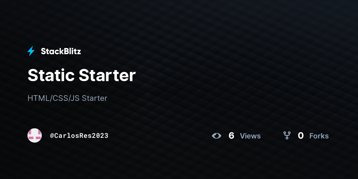 Static Starter - StackBlitz