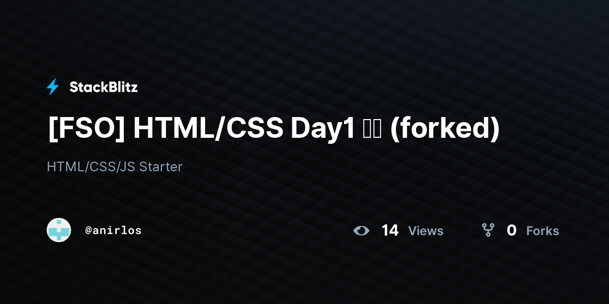 [FSO] HTML/CSS Day1 과제 (forked) - StackBlitz
