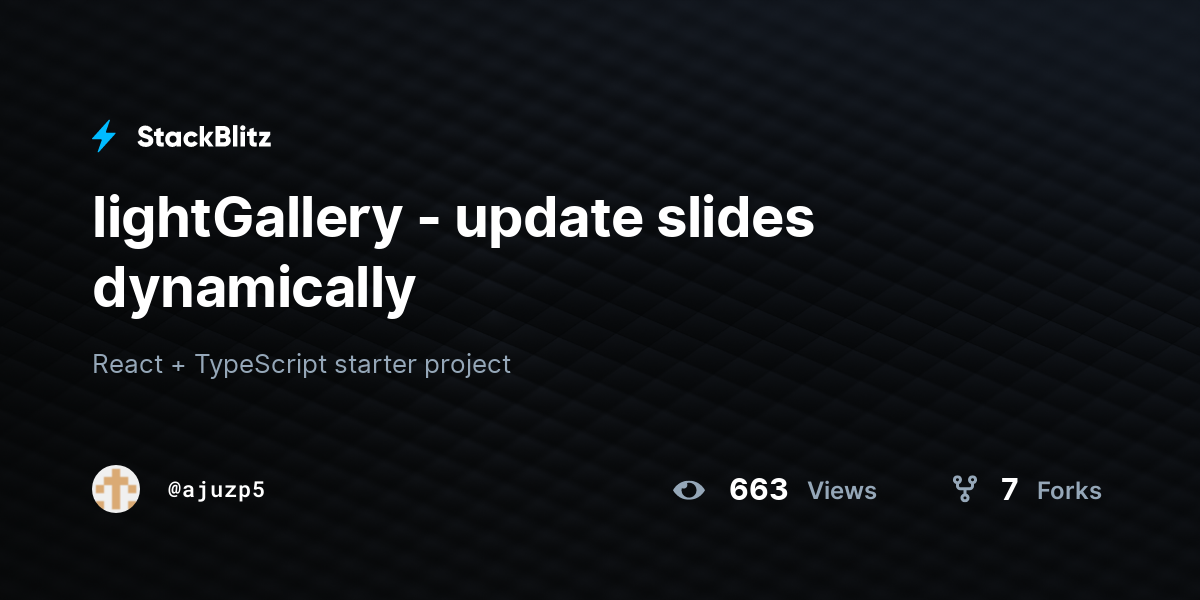 lightGallery - update slides dynamically - StackBlitz