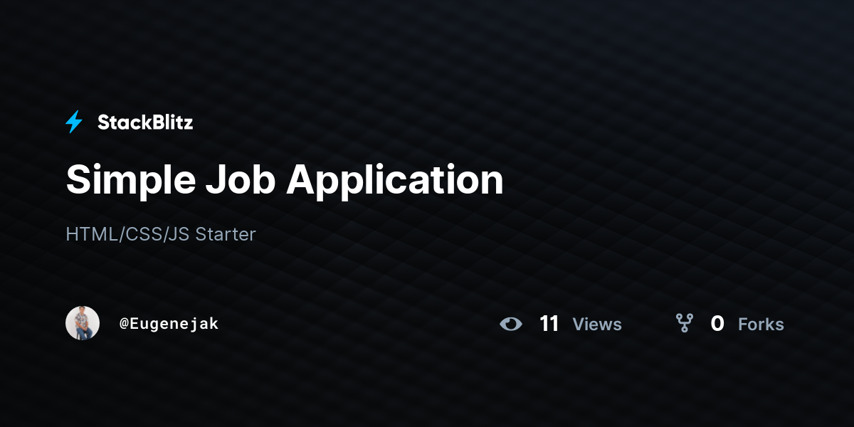 Simple Job Application - StackBlitz