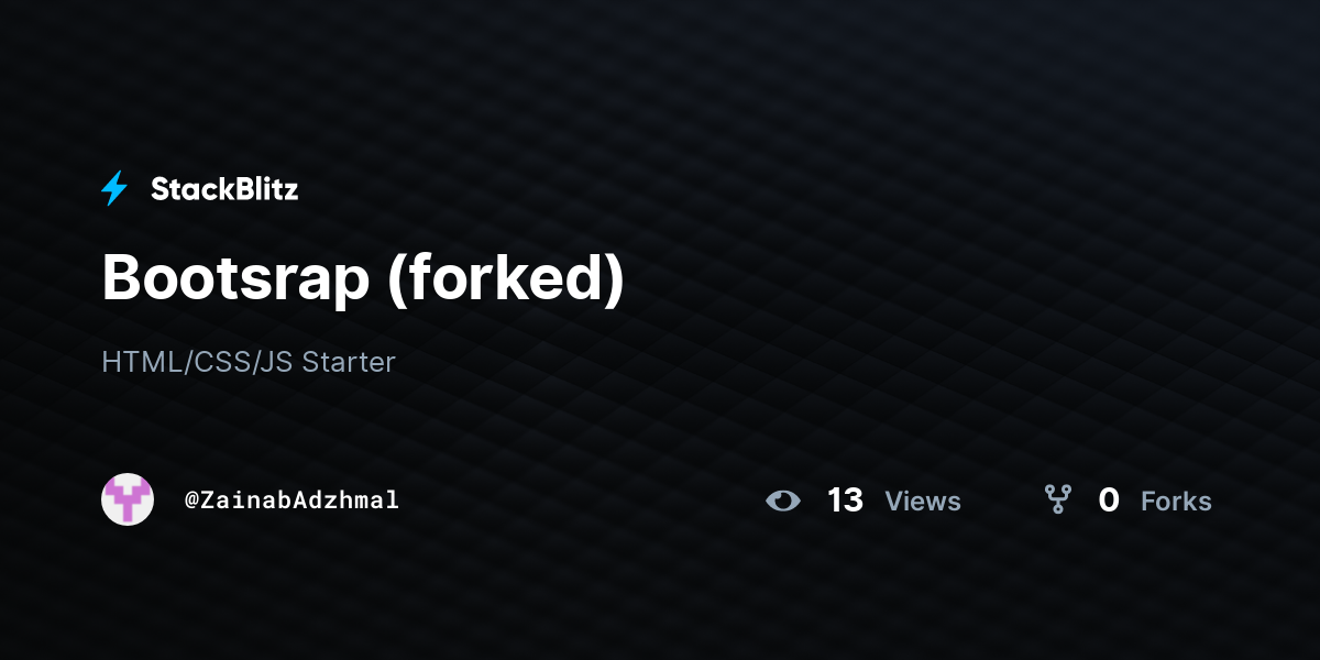 Bootsrap (forked) - StackBlitz