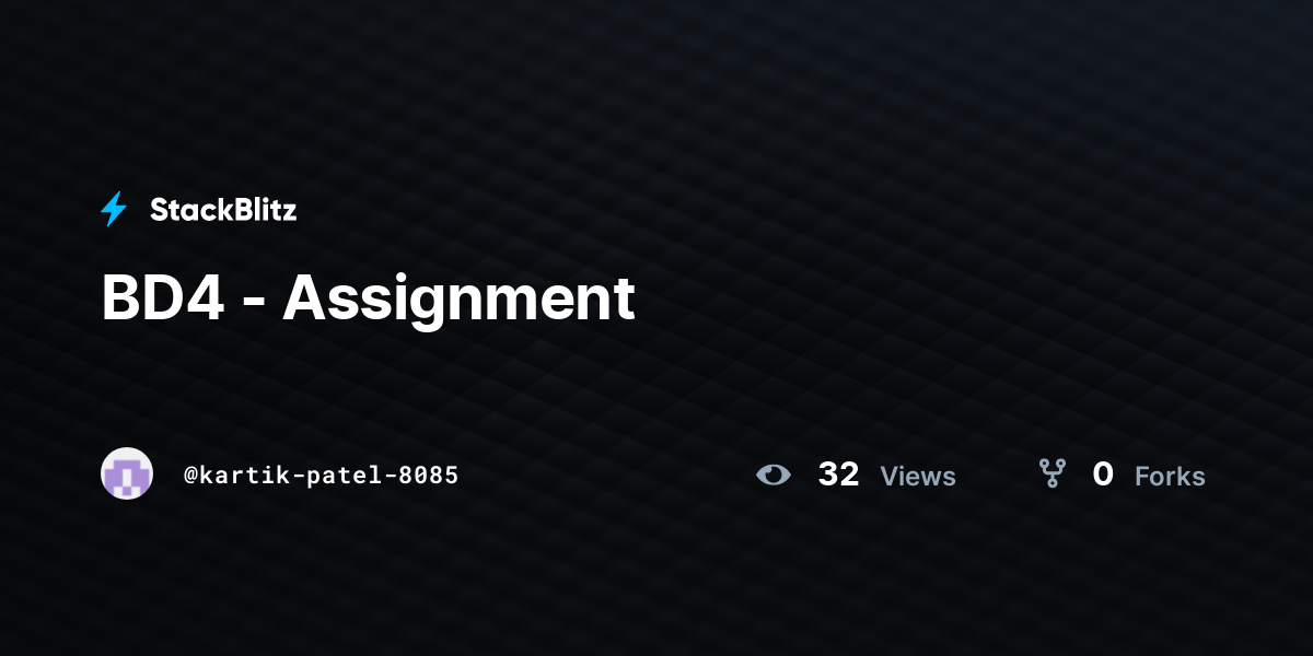 BD4 - Assignment - StackBlitz