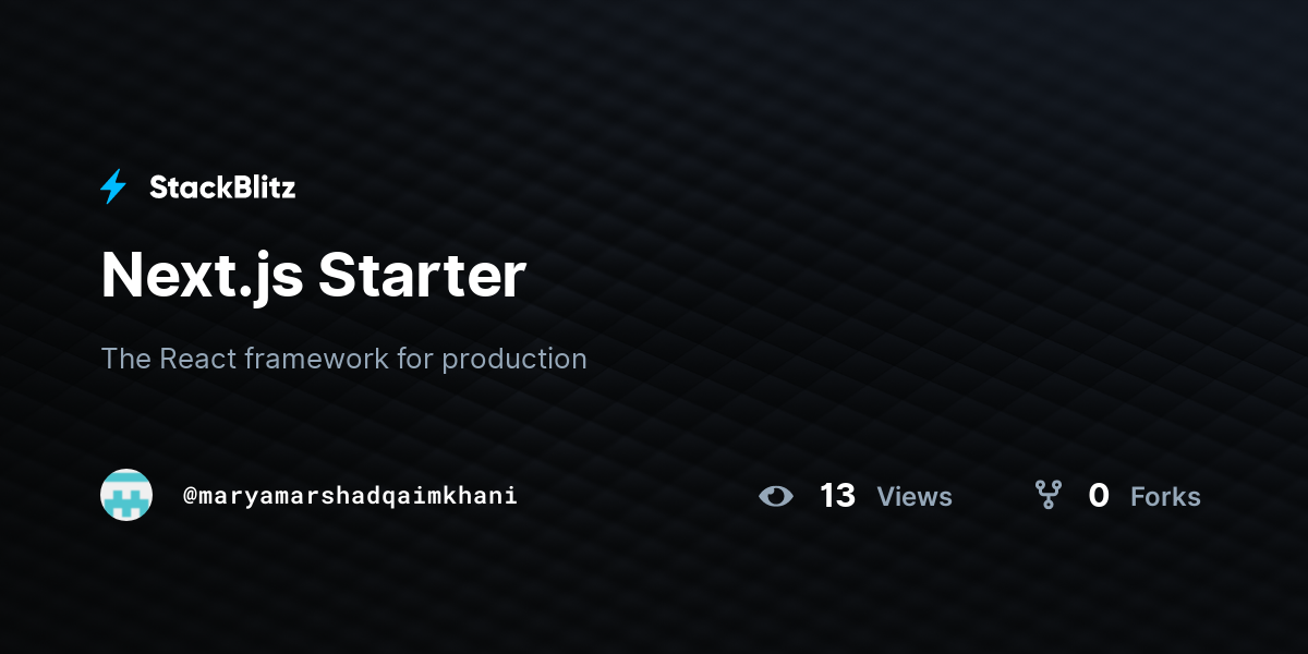Next.js Starter - StackBlitz