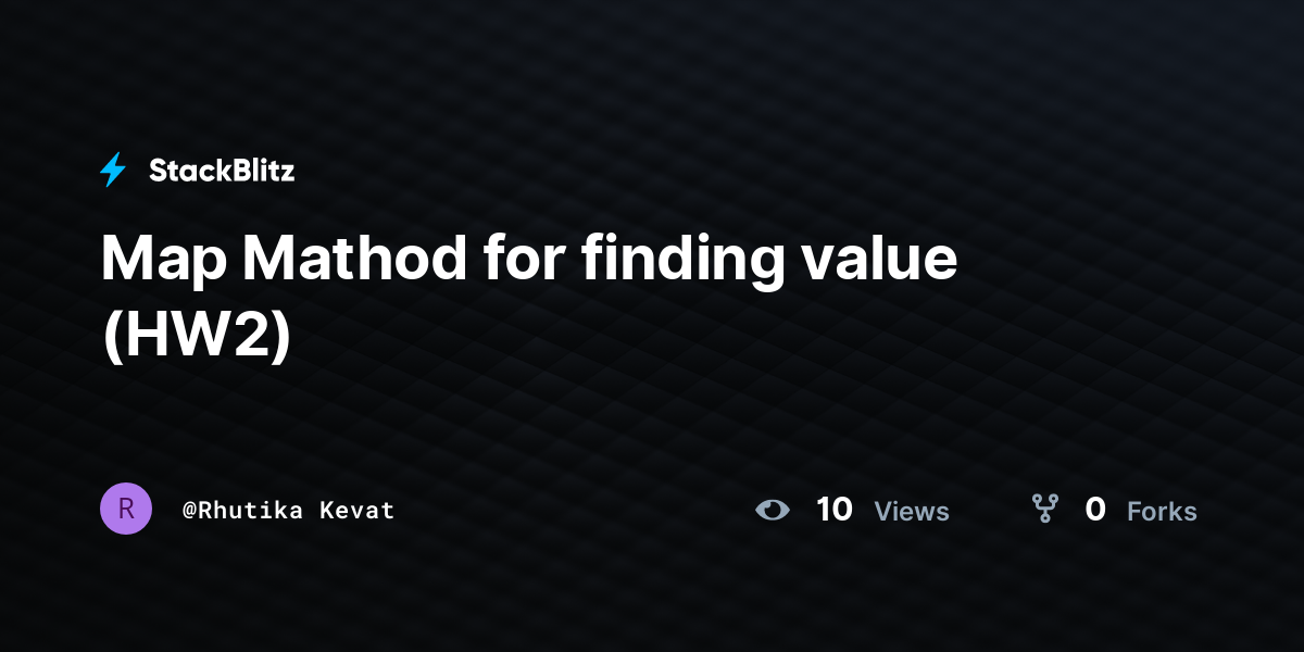 Map Mathod for finding value (HW2) - StackBlitz