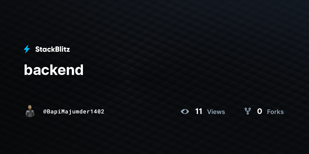 backend - StackBlitz