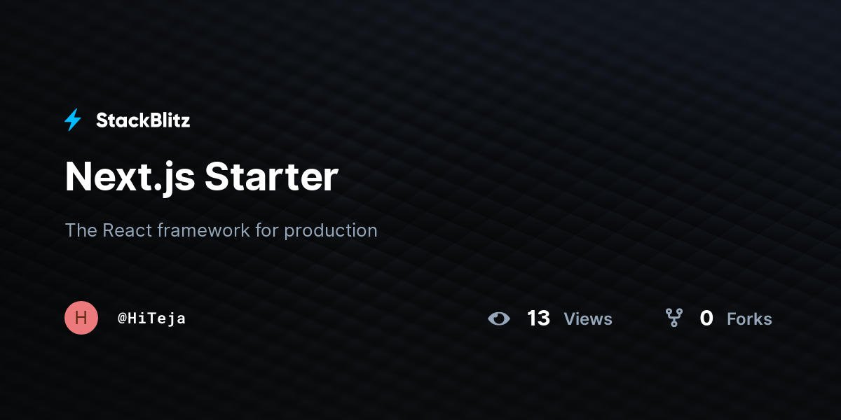 Next.js Starter - StackBlitz