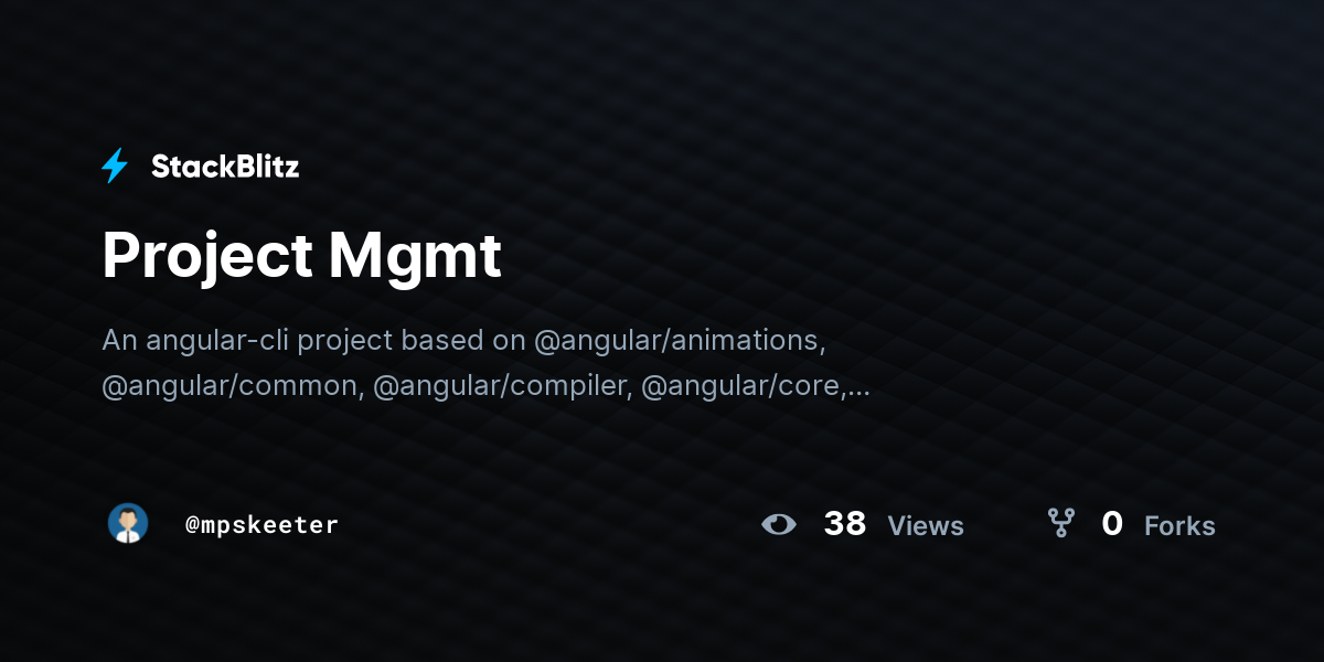 Project Mgmt - StackBlitz