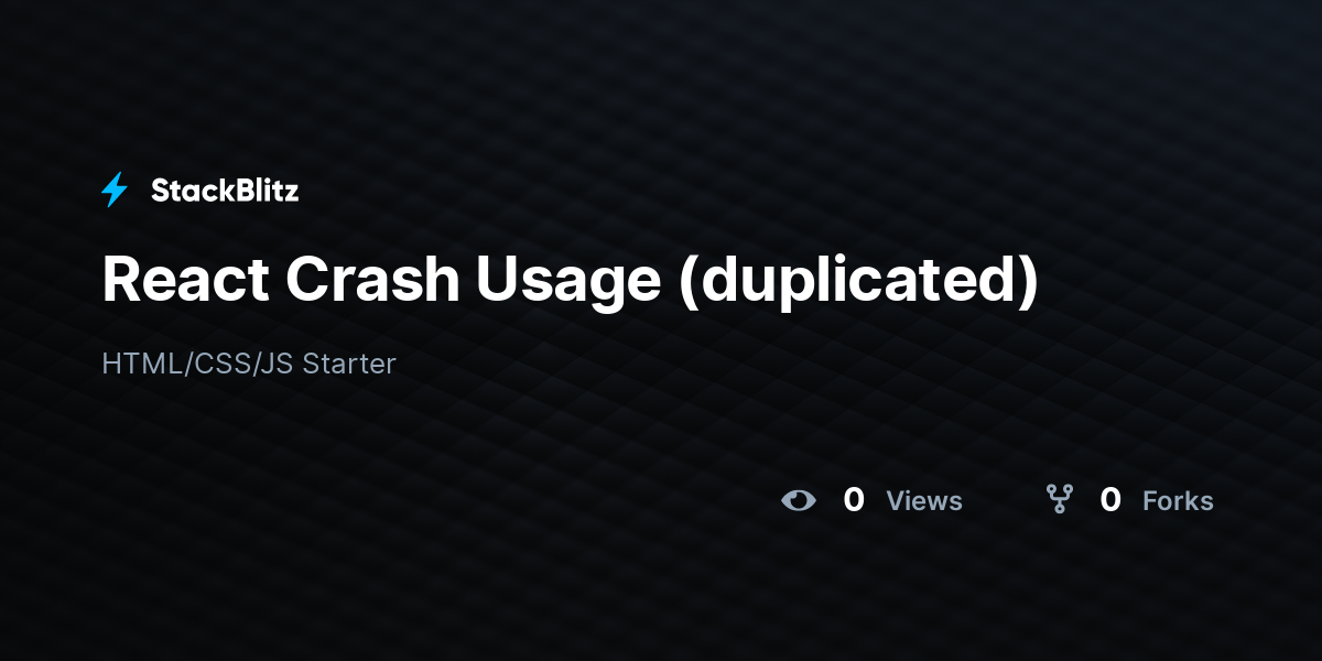 React Crash Usage (duplicated) - StackBlitz