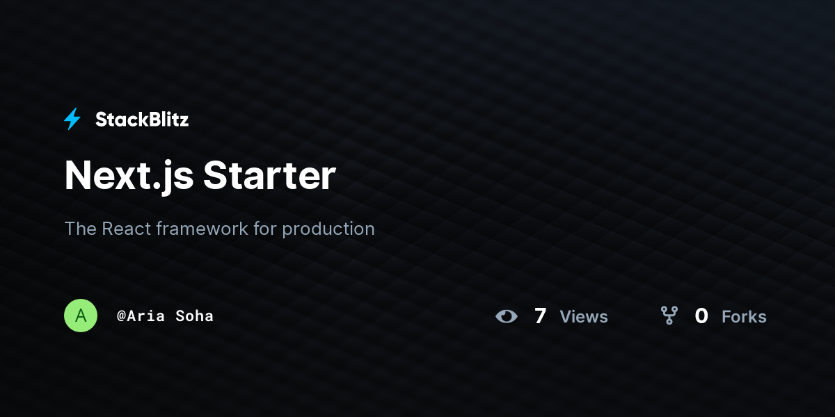 Next.js Starter - StackBlitz