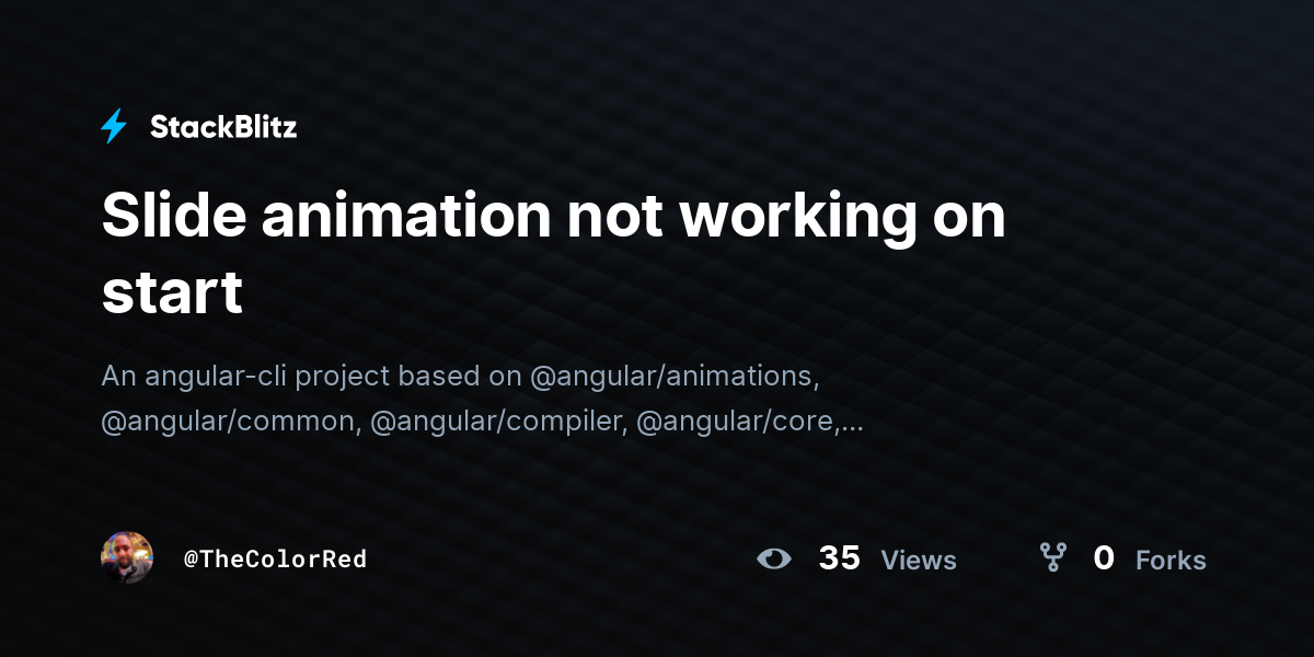 Slide Animation Not Working On Start Stackblitz 5965