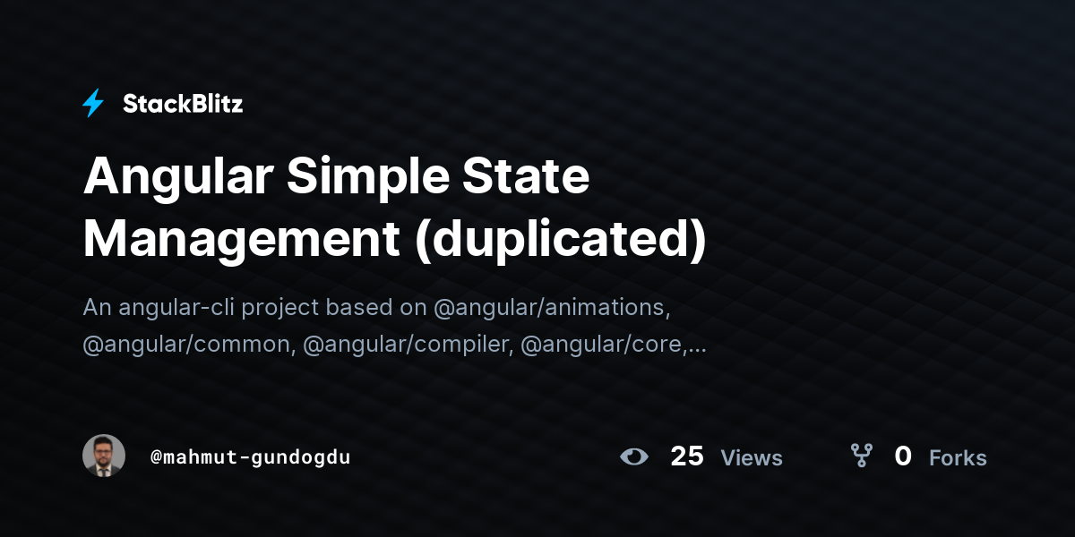 Angular Simple State Management (duplicated) - StackBlitz