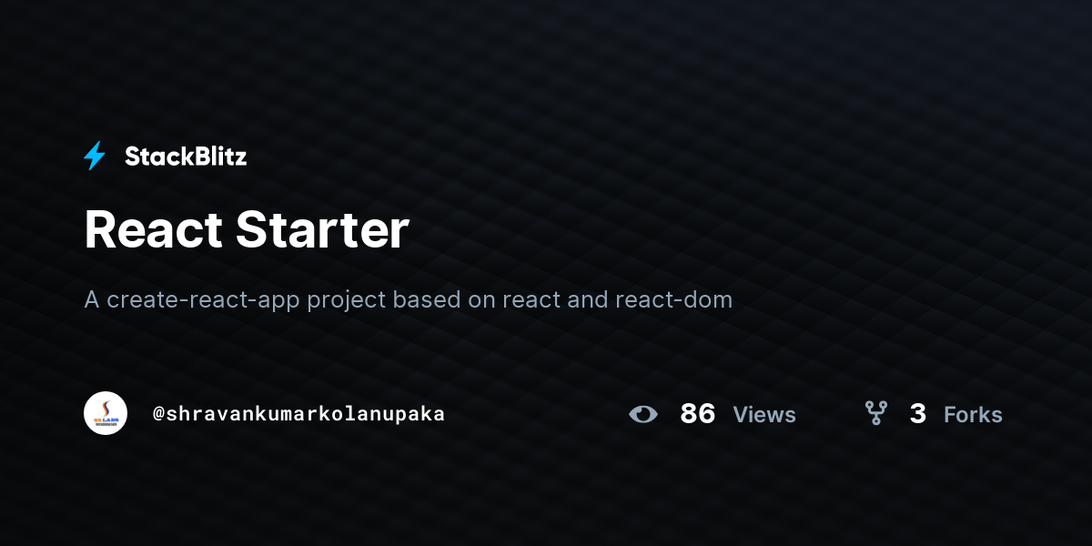 React Starter - StackBlitz